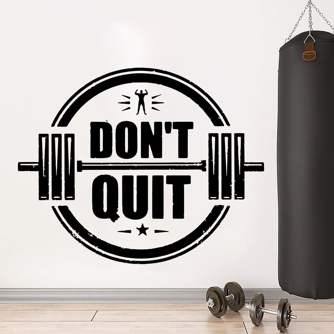 Fitness Decor Art Quotes Gym Stickers Fitness Wall Art Gifts Boys Girl ...