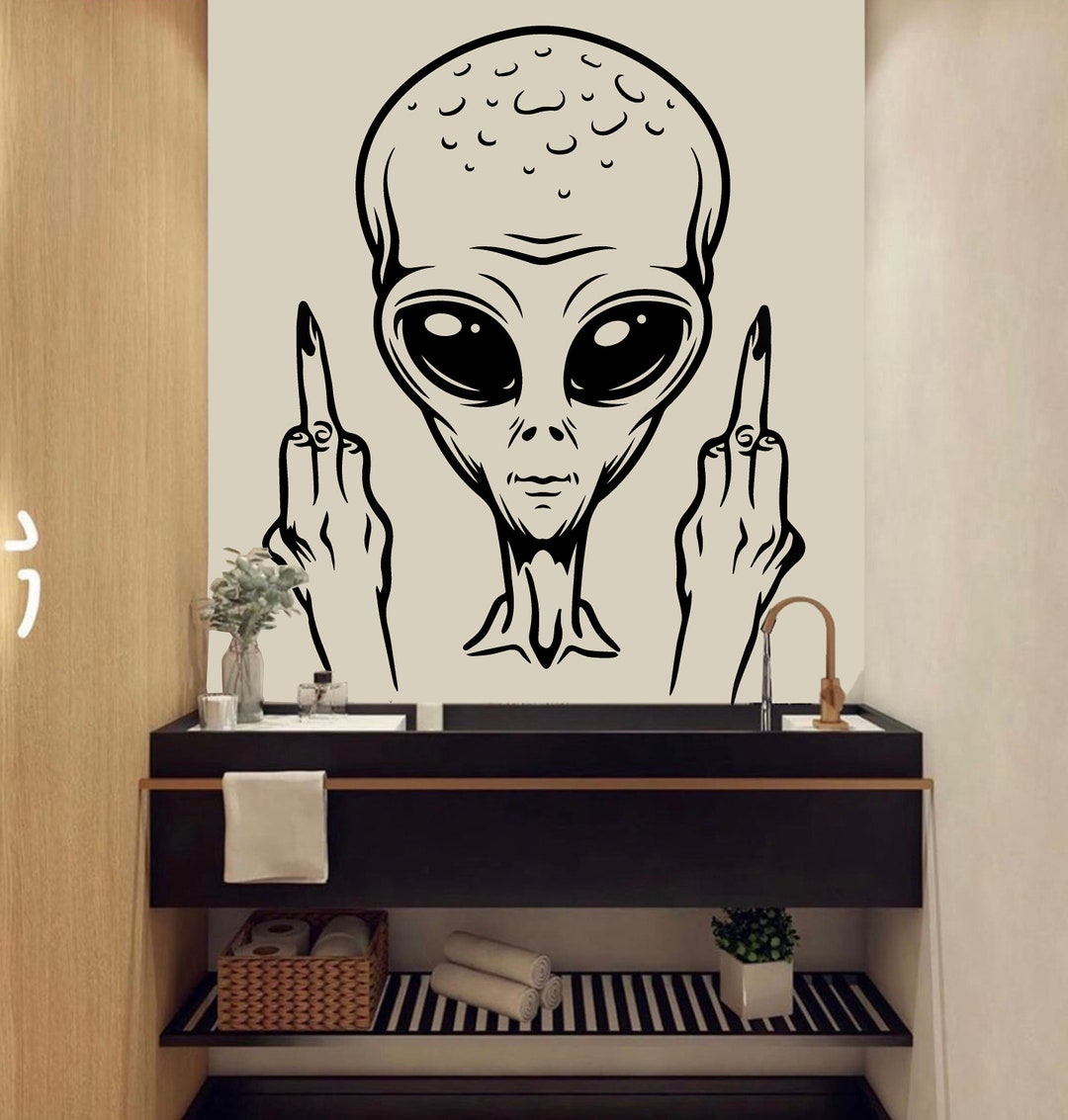 Alien Wall Decal Alien Decor Alien Kids Alien Wall Art Decal Alien ...