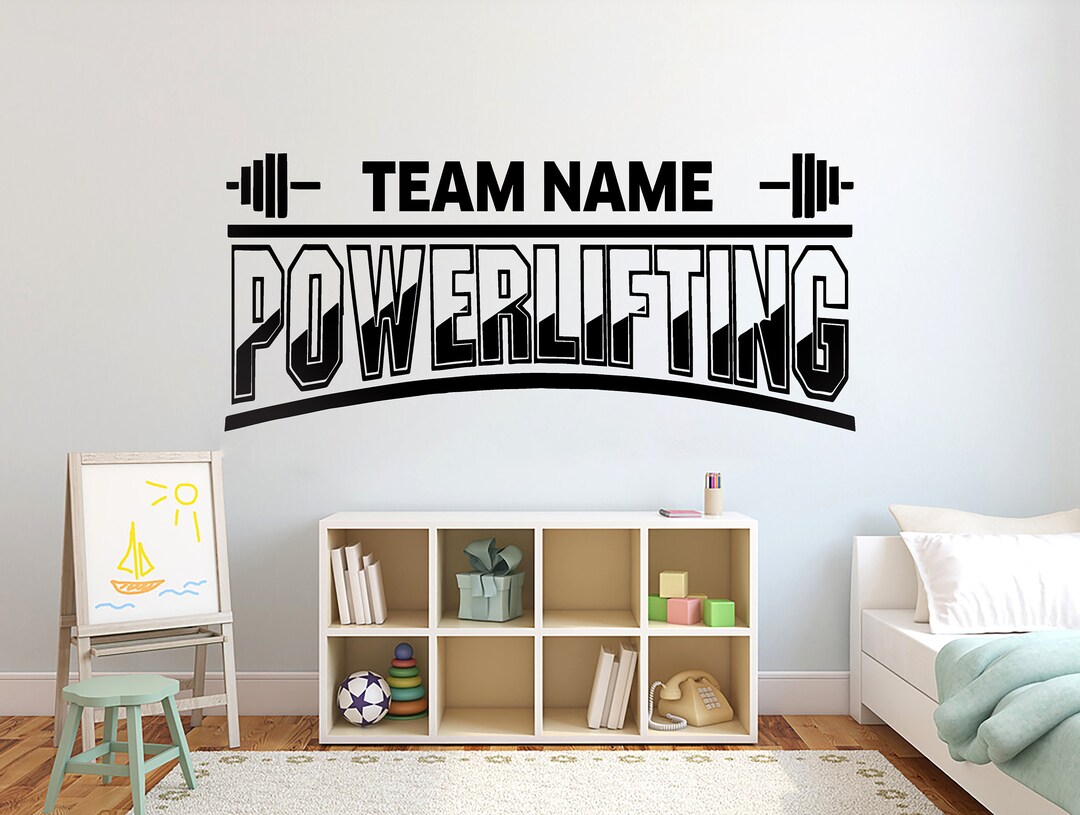 Powerlifting Wall Decor, Team Wall Decal, Sport Vinyl, Powerlifting ...
