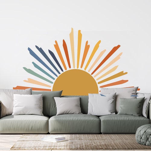 Sun Wall Decal Sun Modern Wall Decals Modern Wall Stickers - Etsy