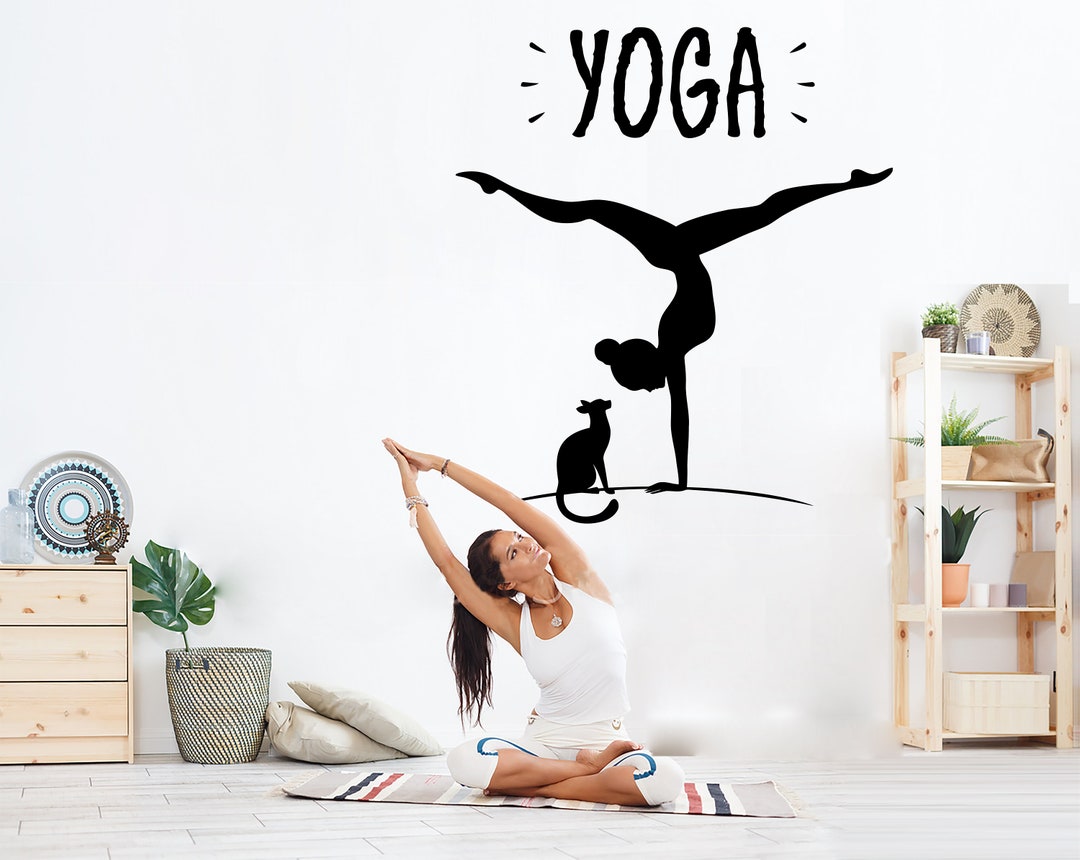 Yoga Stickers Wall Decor Yoga Meditation Decal Art Namaste Chakra Lotus ...