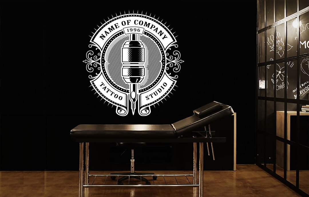 Tattoo Shop Wall Decal Tattoo Studio Sign Logo Wall Stickers Custom ...