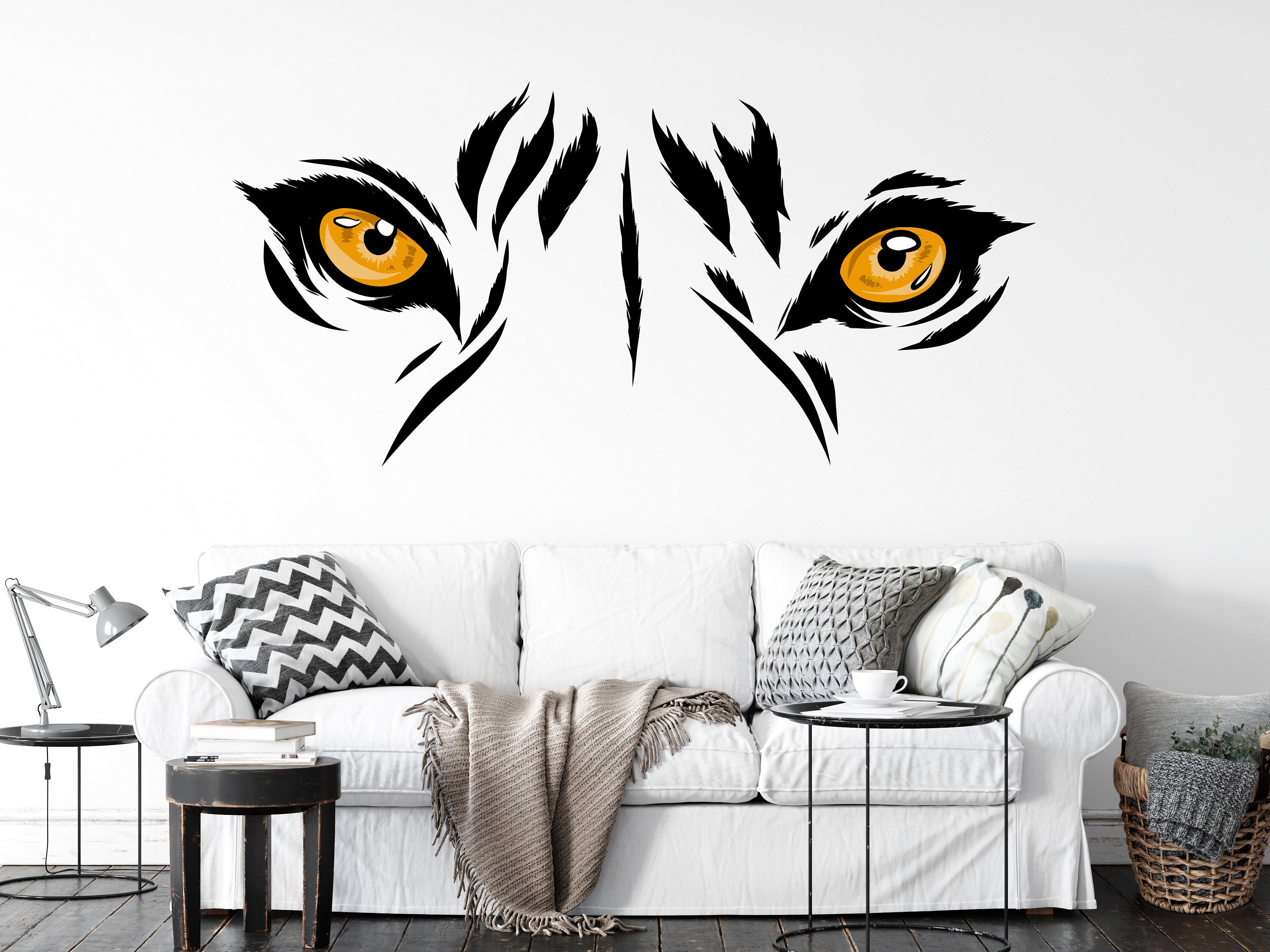 Tiger Eye Wall Decal Tiger Eye Wall Sticker Tiger Eye Wall | Etsy