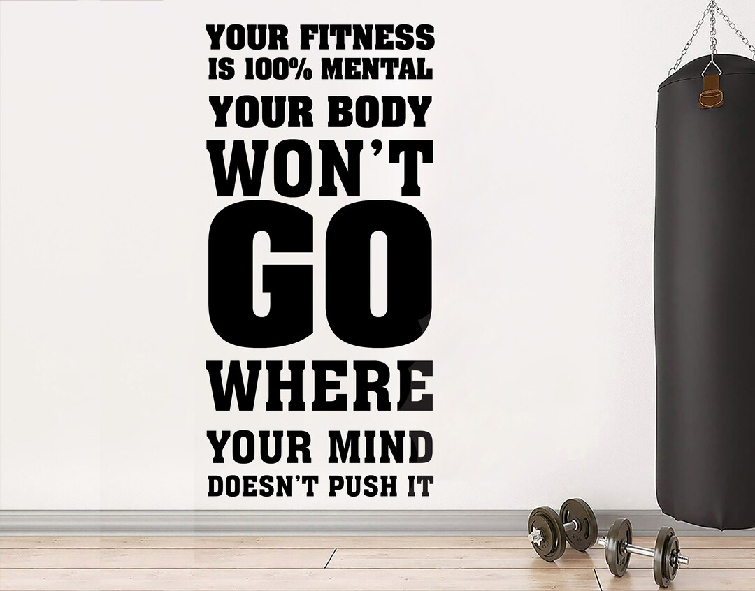 Gym Wall Decal Fitness Decor Art Quotes Gym Stickers Fitness Wall Art ...