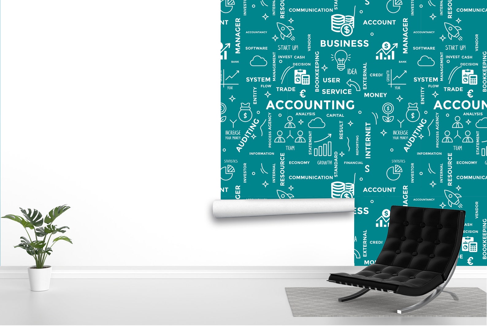 Accounting Decor Office Wall Decal Teamwork Business Wallpaper - Etsy