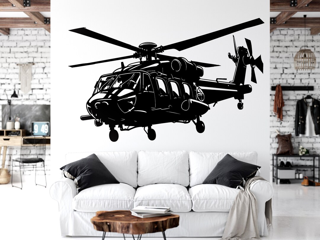 Helicopter Military Wall Decal Hero Soldier Army Helicopter Wall Decal ...