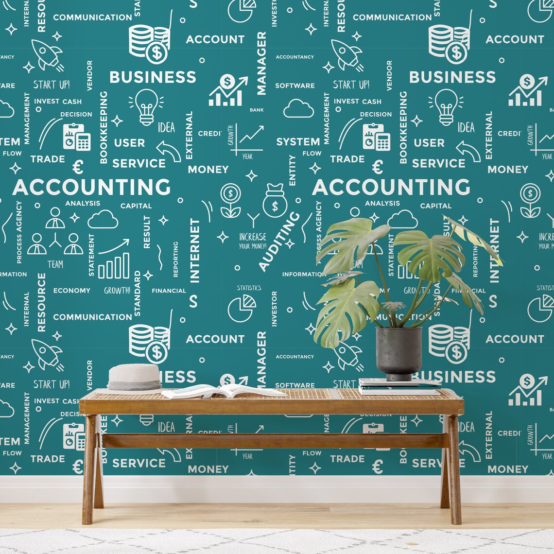 Accounting Decor Office Wall Decal Teamwork Business Wallpaper - Etsy
