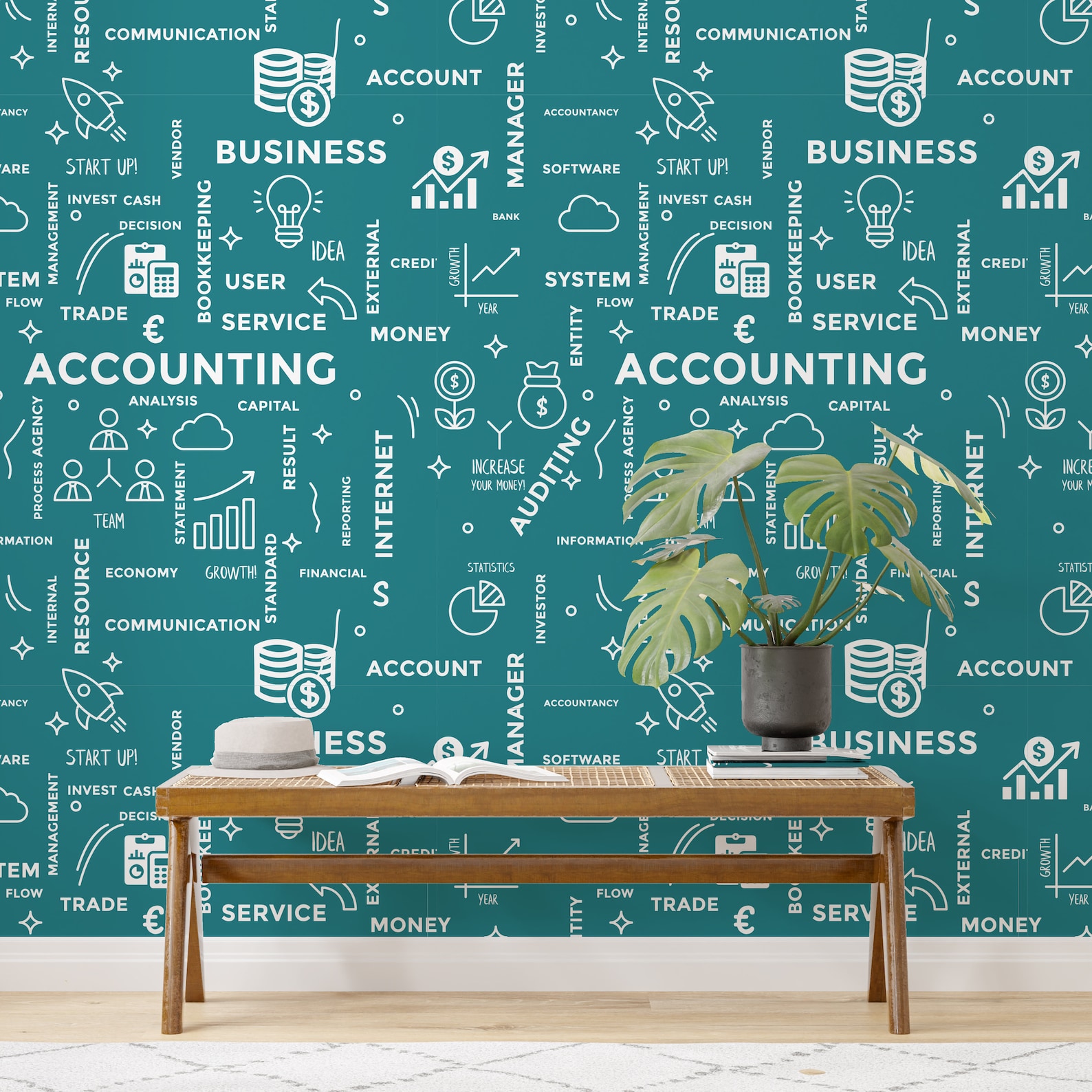 Accounting Decor Office Wall Decal Teamwork Business Wallpaper - Etsy