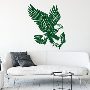 Eagle Catching Fish Wall Decor Wild Eagle Decals Eagle Art Wall Art ...