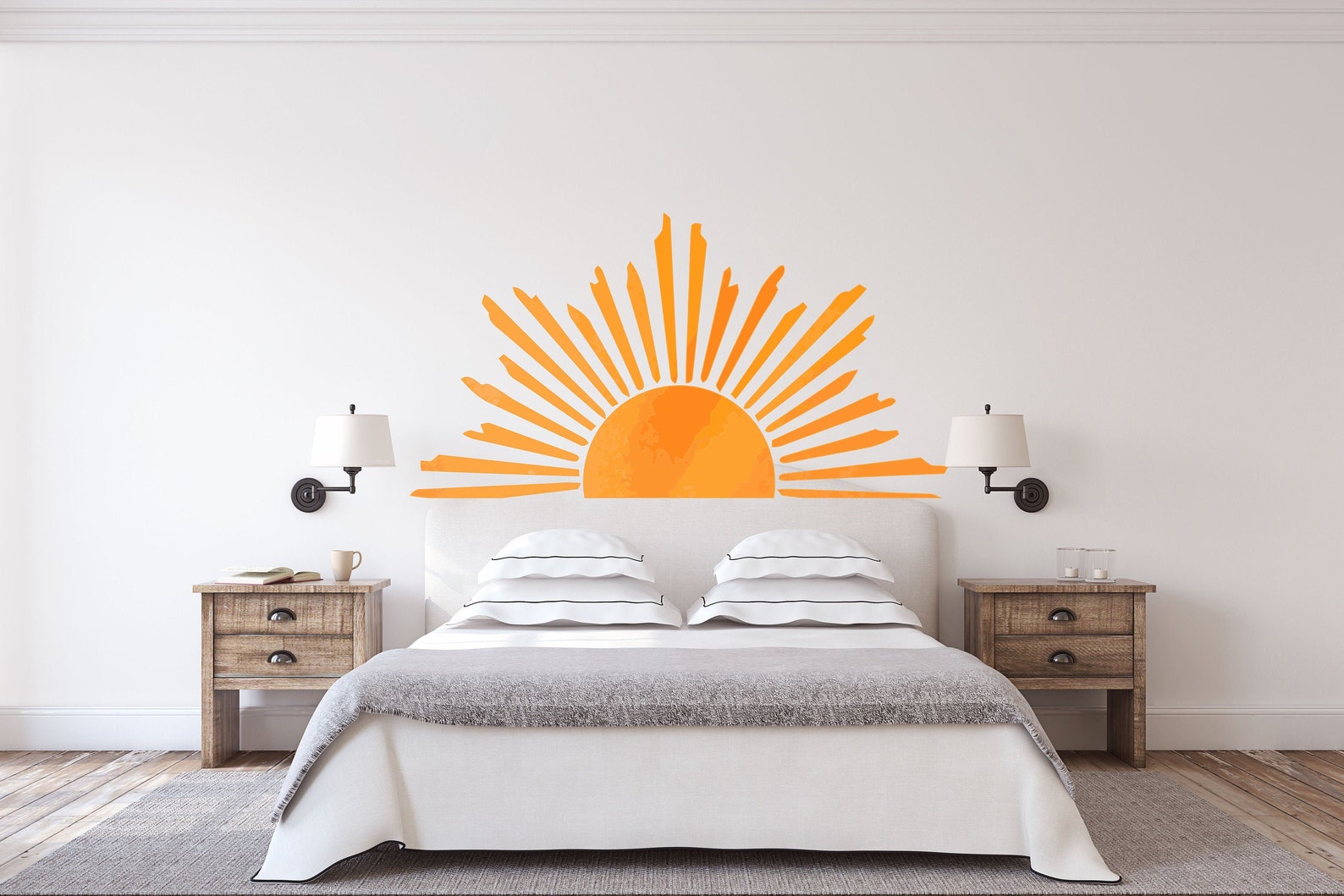 Sun Wall Decal Sun Modern Wall Decals Modern Wall Stickers | Etsy