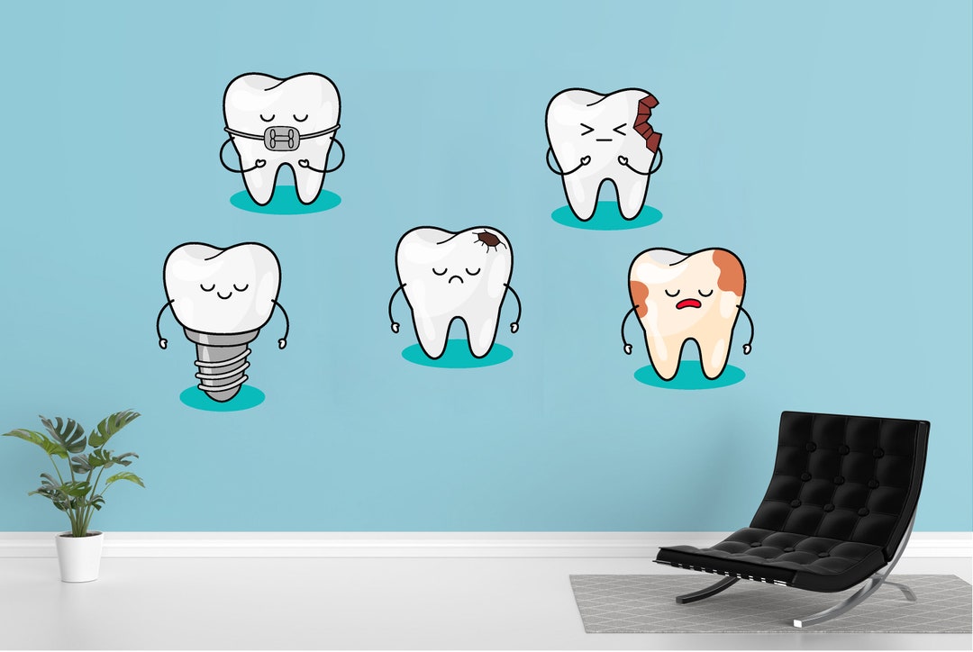 Dental Wall Decor Smile Dental Stickers Dental Clinic Wall Decal Dental ...