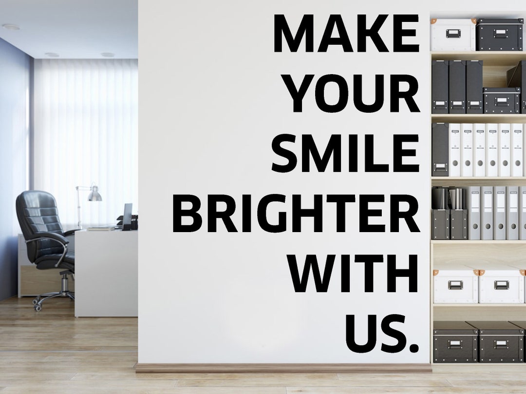 Dental Wall Decor Smile Dental Stickers Dental Clinic Wall Decal Dental ...