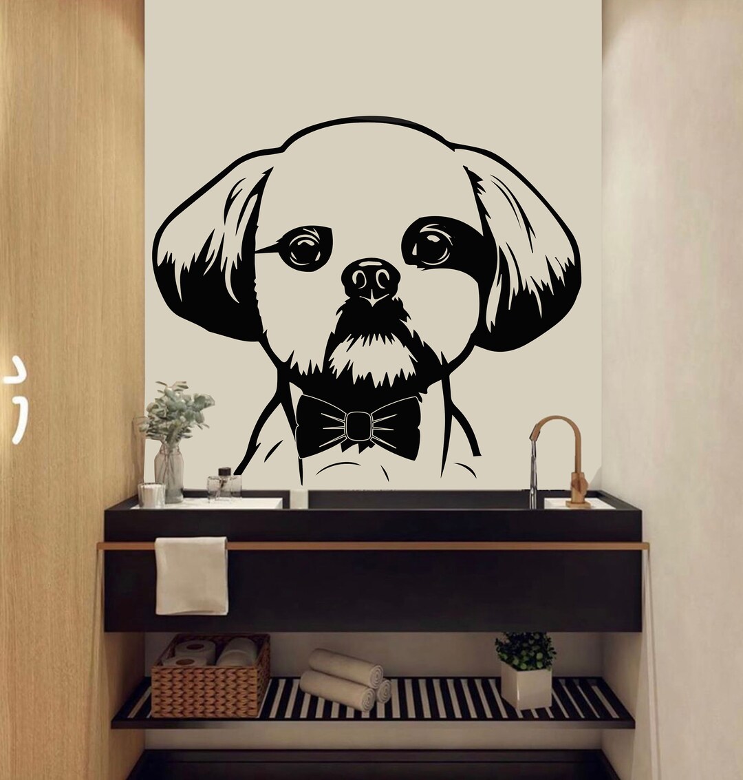 Shih Tzu Dog Wall Decal Dog Decor Dog Kids Dog Wall Art Decal Dog Lover ...