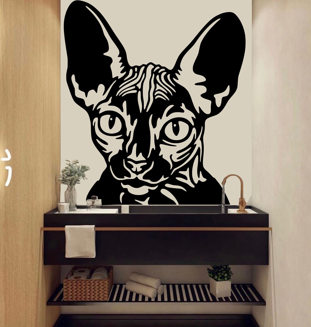 Sphynx Cat Wall Decals Dog Decor Cat Kids Cat Wall Art Decal Cat Lover ...