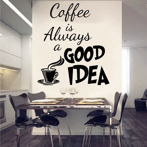 Coffee Wall Art, Custom Coffee Wall Decal, Coffee Decals, Kitchen Wall ...