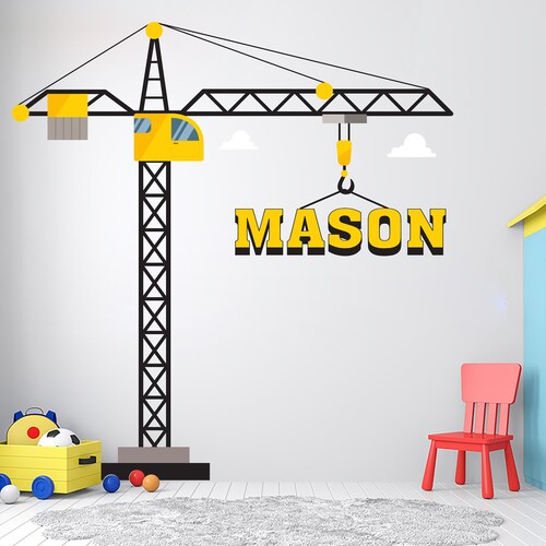 Constuction Truck Wall Decal Kids Wall Decor Custom Nursery - Etsy