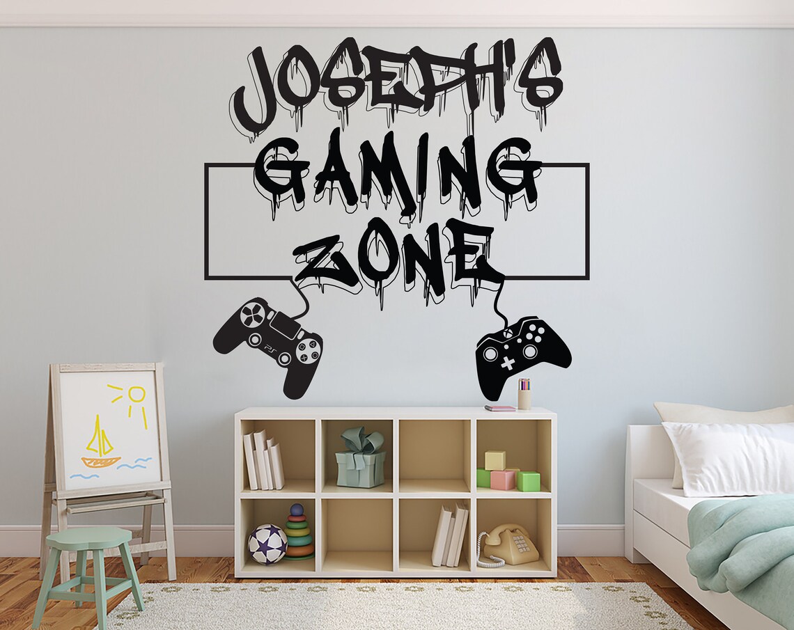 Gamer Wall Decal Gaming Zone Personalized Gifts Controller | Etsy