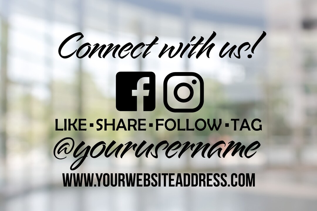 Social Media Decal Set, Website Address User Name, Computer Cut Window ...