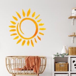 Sun Wall Decal | Watercolour Room Decor | Sunshine Wall Decor | Sun ...