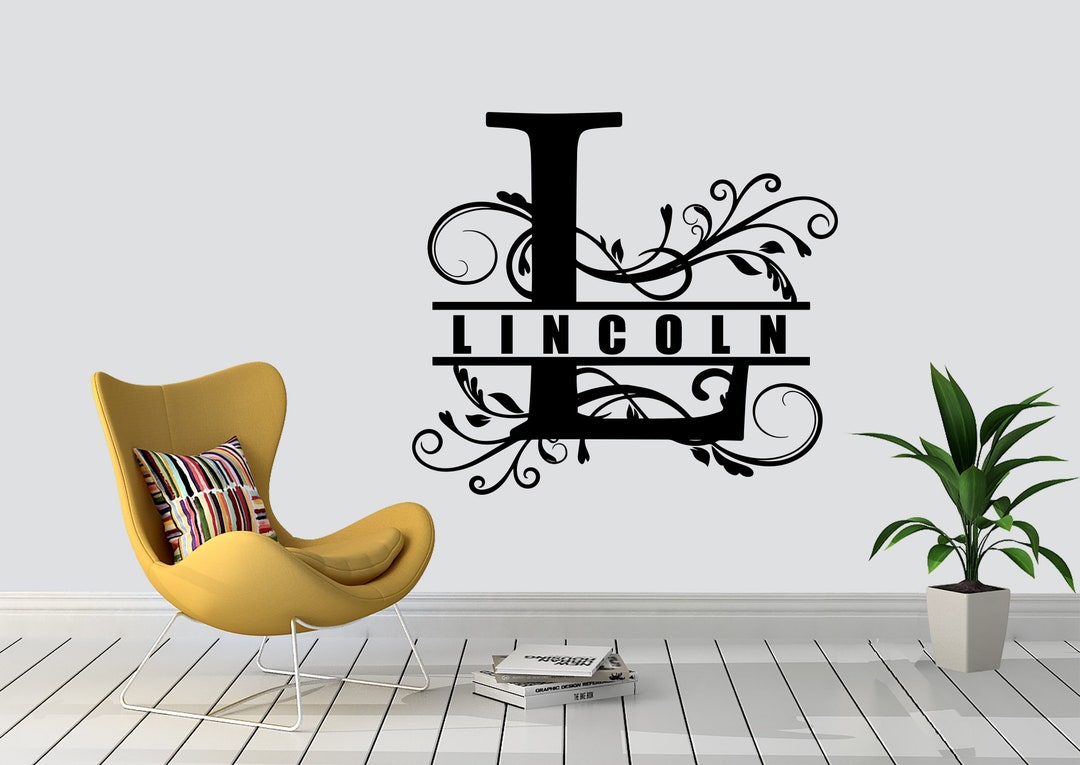 Last Name Vinyl Art Sign, Family Name Sign, Personalized Wall Decor ...