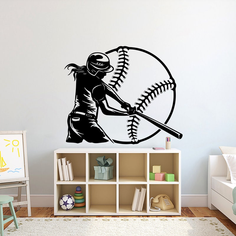 Softball Wall Decal - Etsy