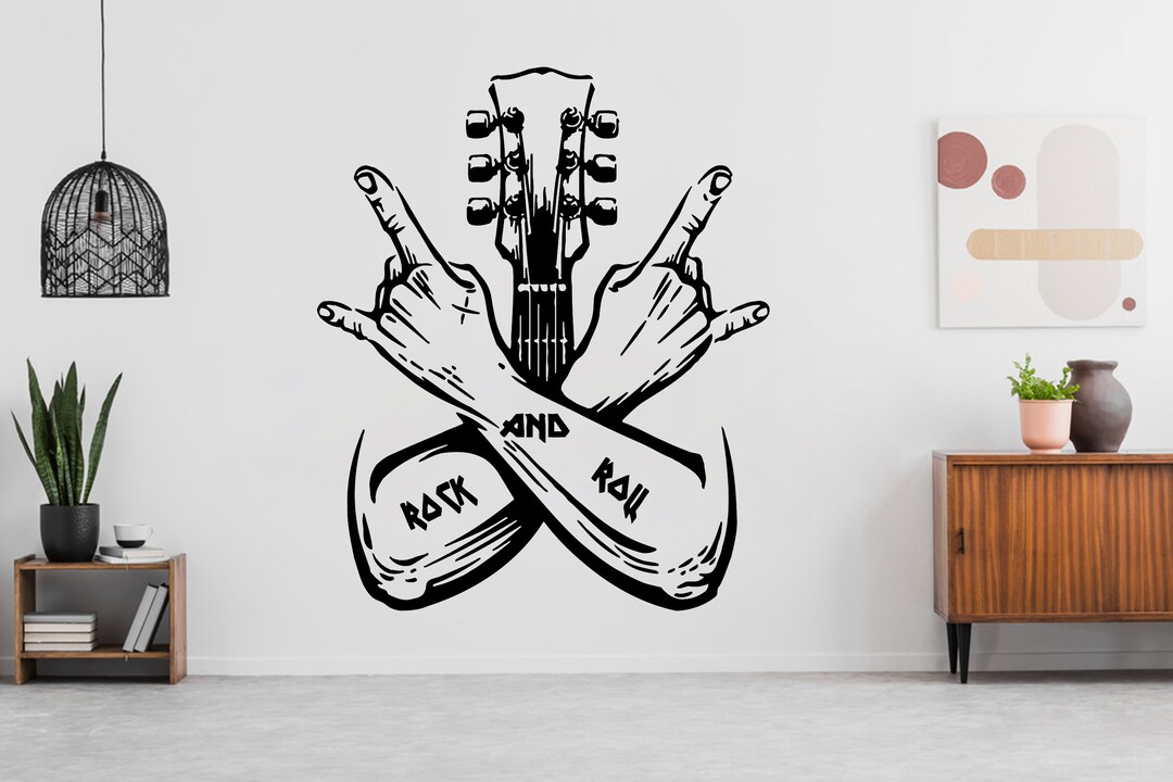 Rock and Roll Wall Decal Music Wall Sticker Rock and Roll Recording ...