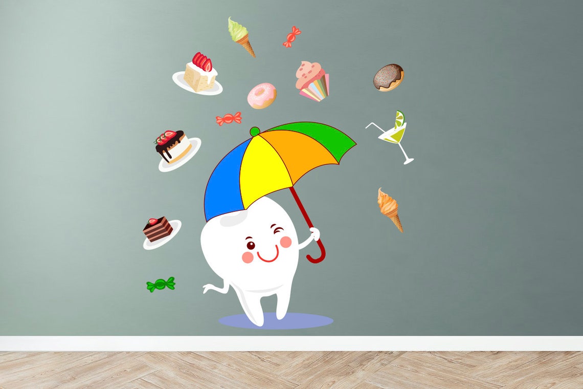 Protect Your Teeth Dental Wall Decor Smile Dental Stickers - Etsy