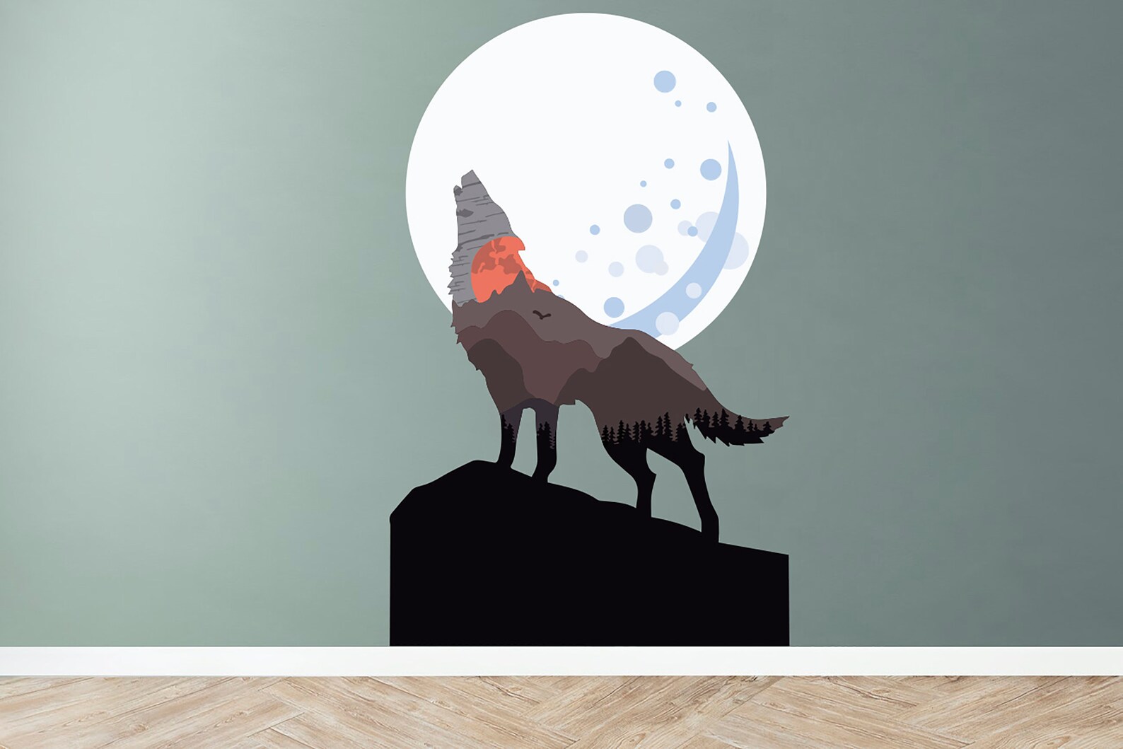 Wolf Wall Decals Wolf Wall Decor Animal Nature Wolf Dog | Etsy