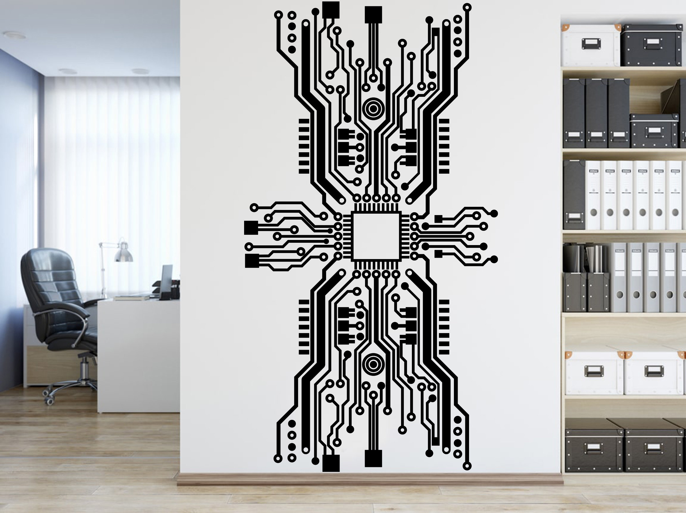 Circuit Board Wall Decal Technology Vinyl Wall Art Decals - Etsy
