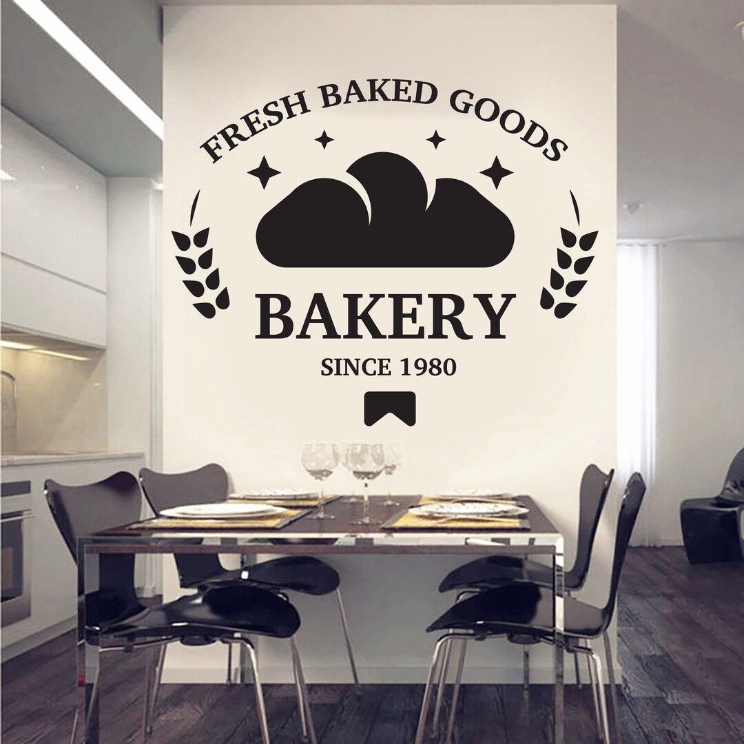 Bakery Wall Art, Custom Baking Wall Decal, Baker Decals, Kitchen Wall ...