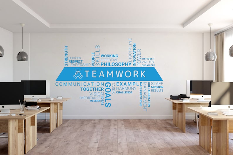Office Wall Decal Idea Teamwork Business Worker Inspire Office - Etsy