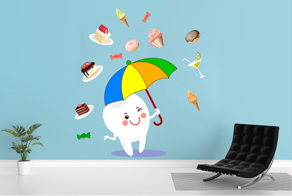 Protect Your Teeth Dental Wall Decor Smile Dental Stickers - Etsy