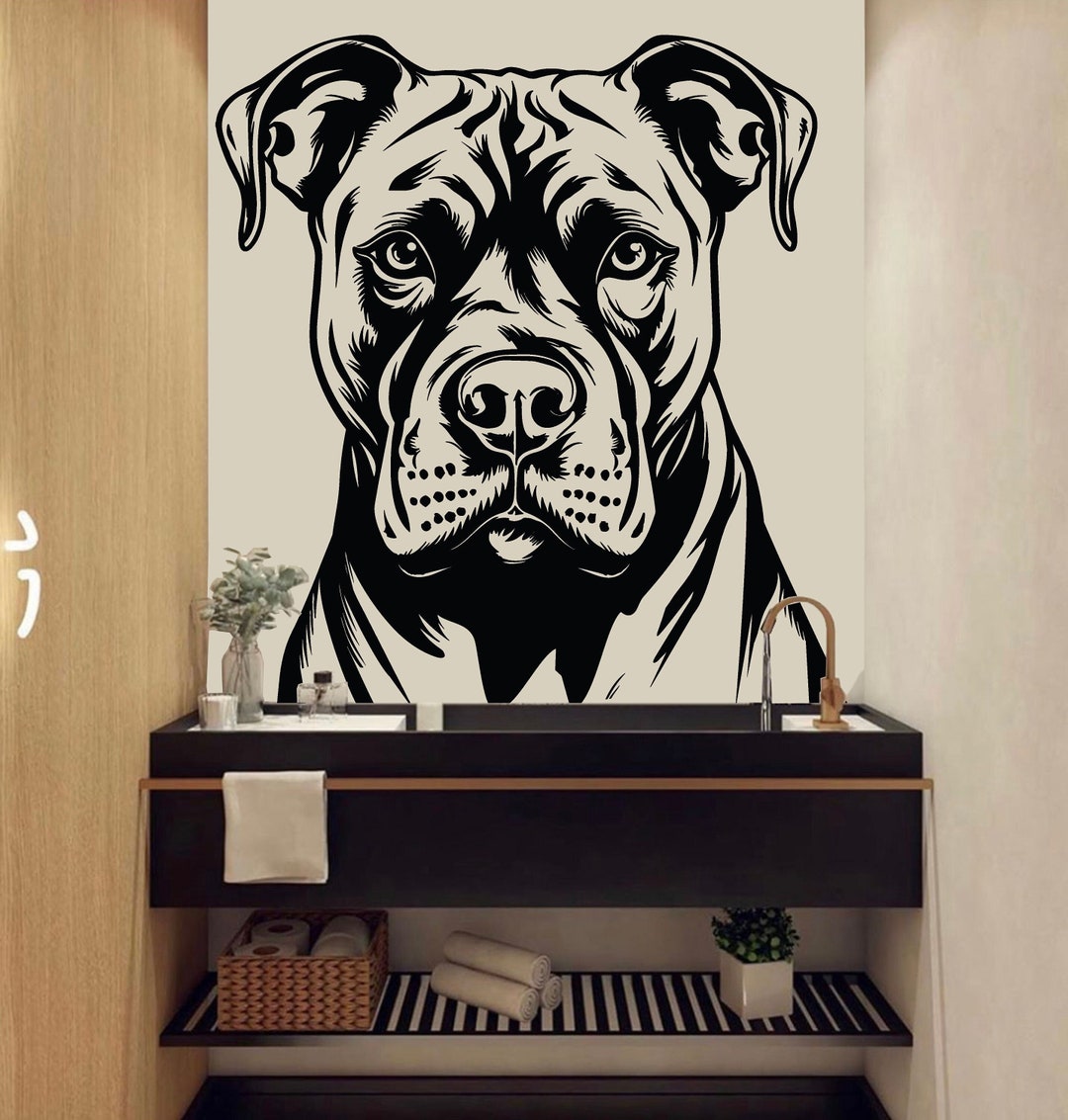 American Staffordshire Dog Wall Decal Dog Decor Dog Kids Dog Wall Art ...