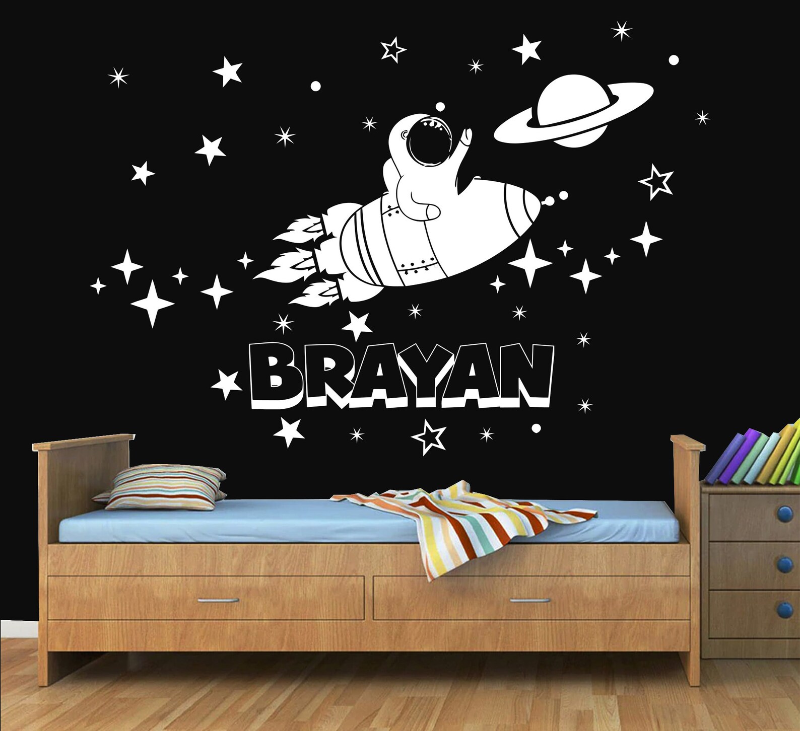 Space Decals Stars Wall Decals Planets Wall Decal Rocket - Etsy