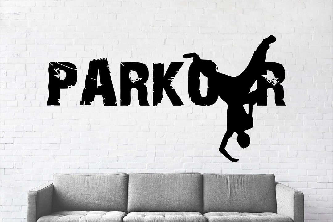 Parkour Wall Decal Parkour Art Wall Decal Sport Vinyl Parkour Boys Wall ...