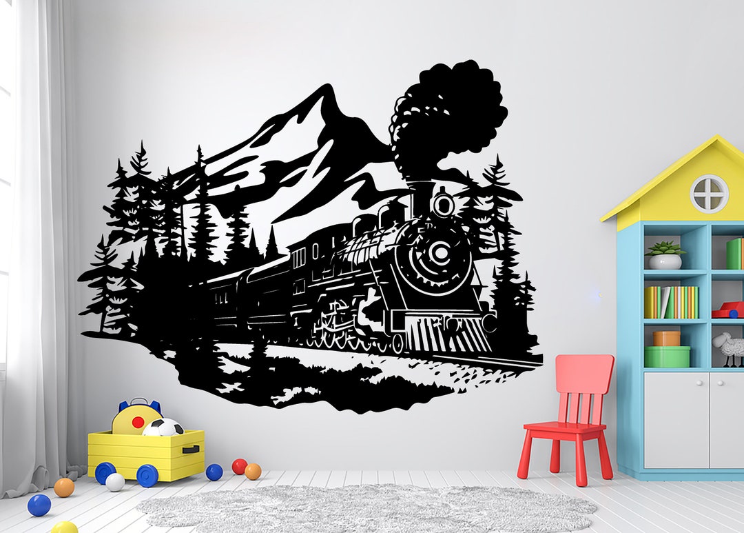 Train Railroad Track Wall Decal Stickers Track Wall Decals Train ...