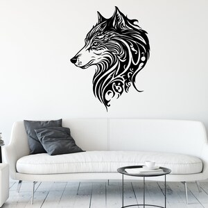 Wolf Wall Tattoo Wolf Wall Decal Mountain Wolf Forest Animal Nature ...