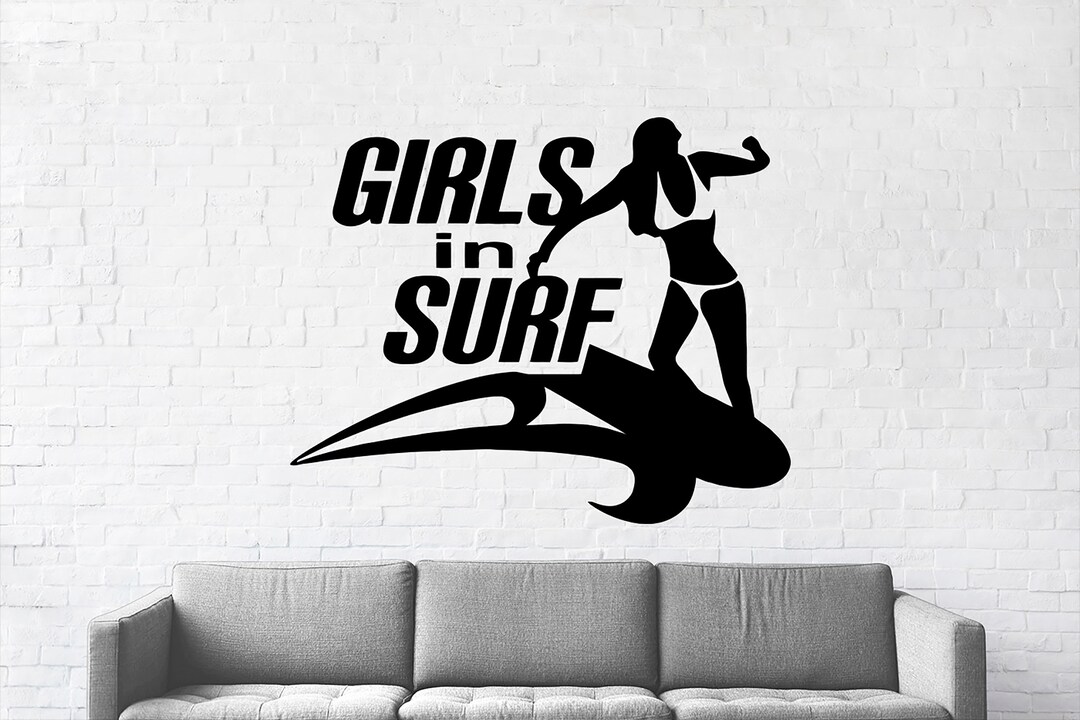 Surf Wall Decal Surfboard Art Wall Decal Beach Sport Vinyl - Etsy
