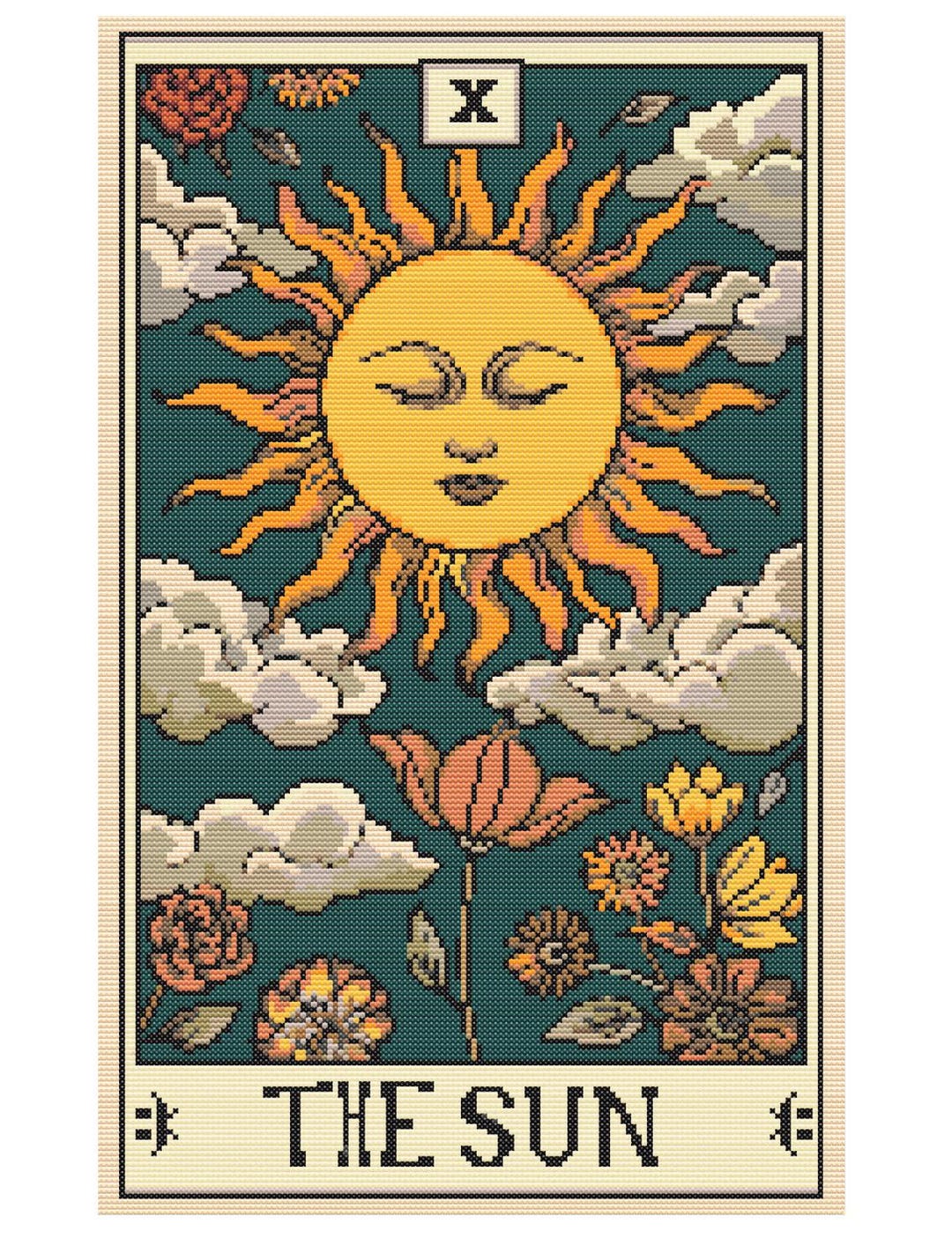 Sun Stitch Pattern, Tarot Card Cross Stitch Pattern, Instant PDF ...
