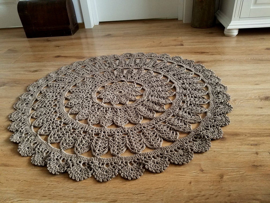 Crochet Rug Round Rug Elegant Rug Crochet Carpet Large Crochet Rug ...