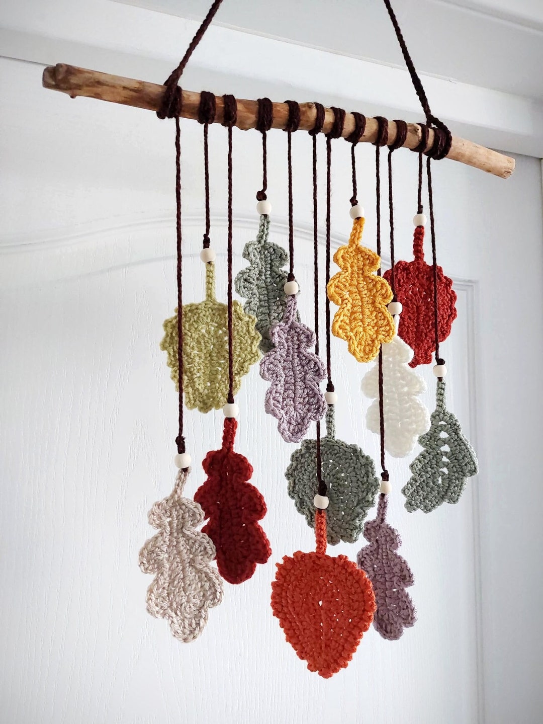 Crochet Wall Hanging Fall Leaves Wall Decor Headboard Leaves Decor Fall ...