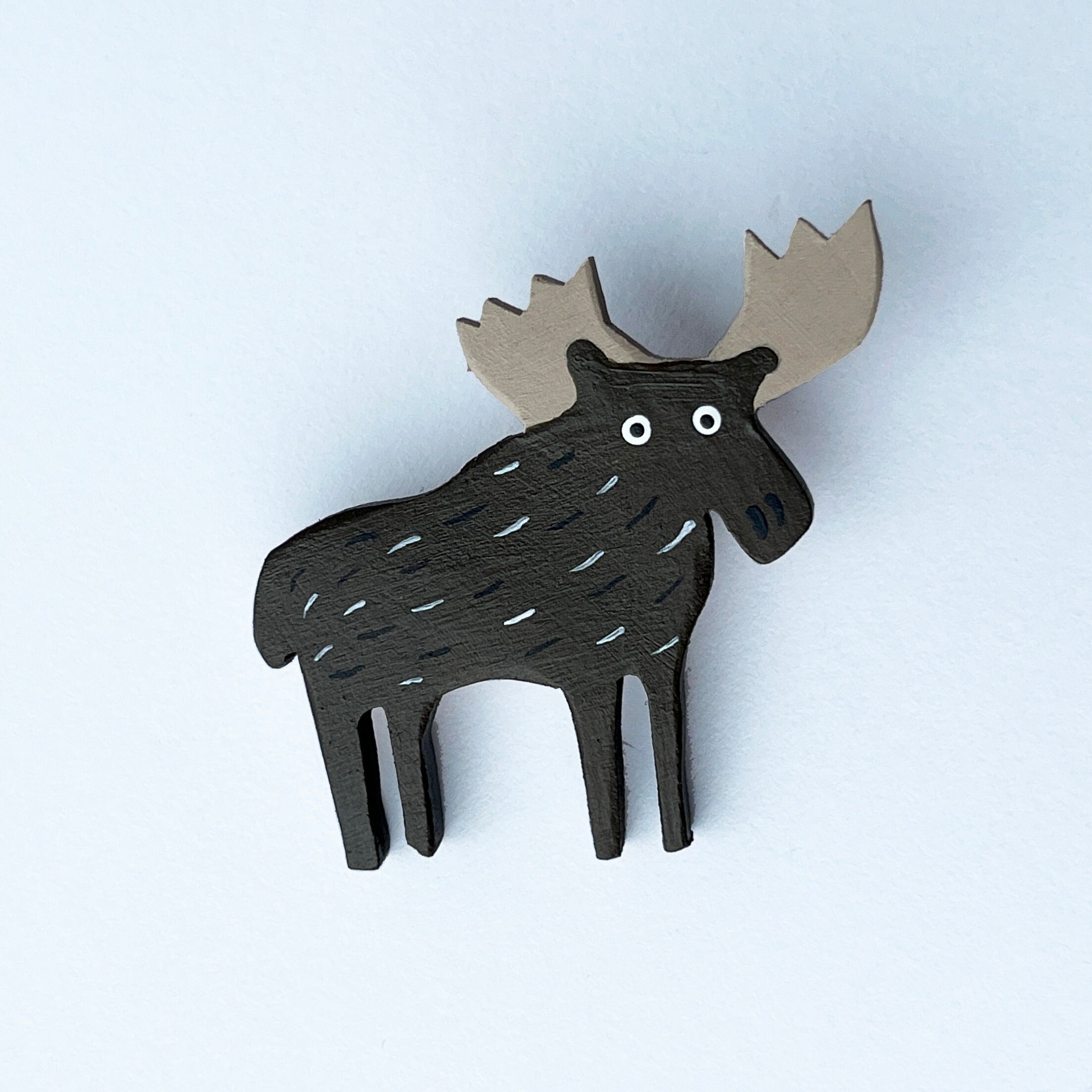 Moose Pin, Deer Pin, Nature Inspired Wooden Brooch, Hand Made Toddler ...