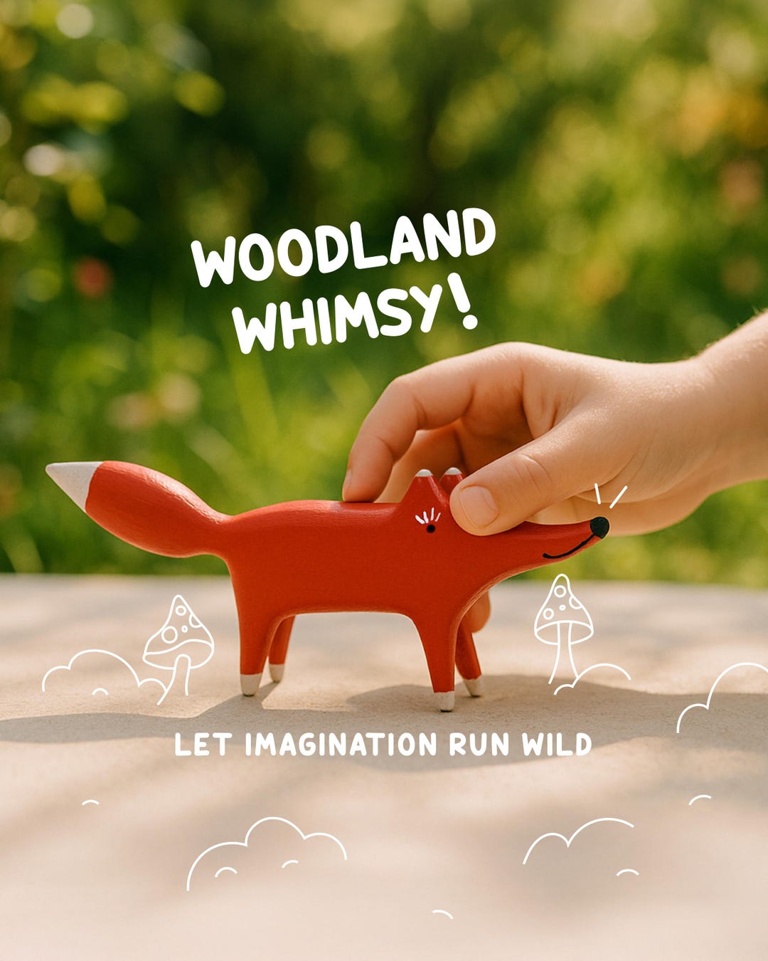Handmade Wooden Fox Toy: Eco-friendly and Adorable Gift for Kids ...
