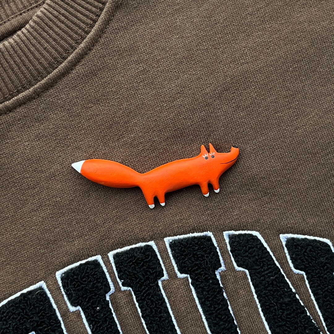 Fox Pin, Nature Inspired Wooden Brooch, Hand Made Toddler Accessory - Etsy