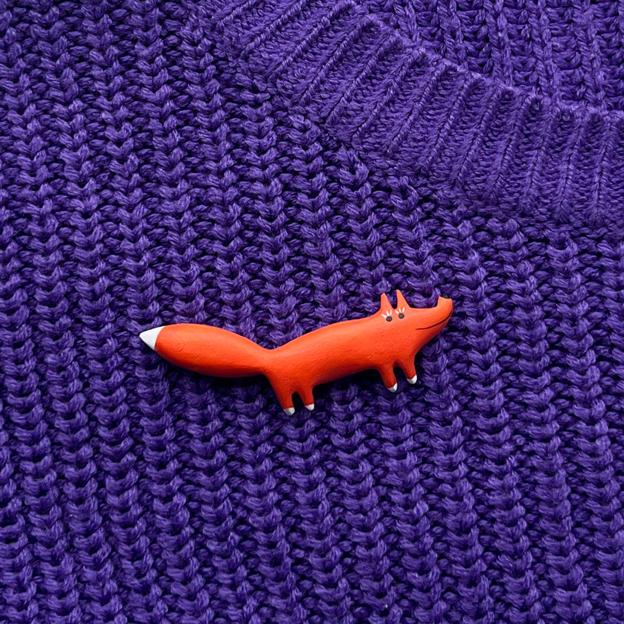 Fox Pin, Nature Inspired Wooden Brooch, Hand Made Toddler Accessory - Etsy