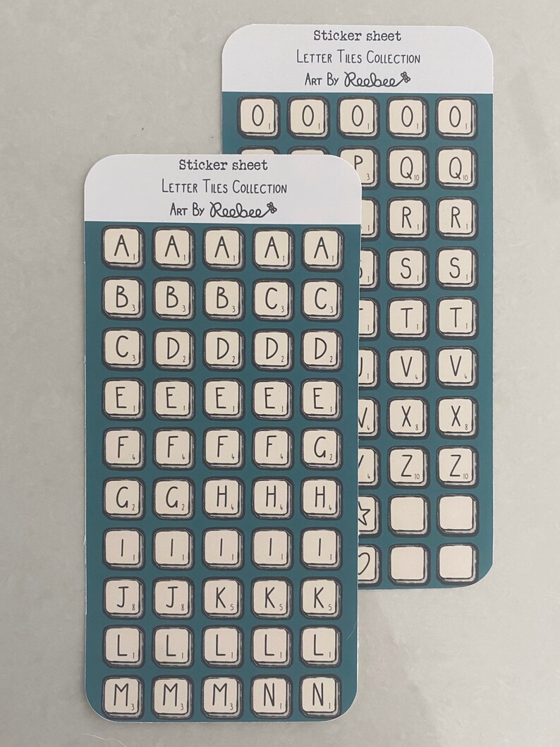Letter Tile Sticker Sheets Scrabble Stickers Scrap Booking Party Bag ...
