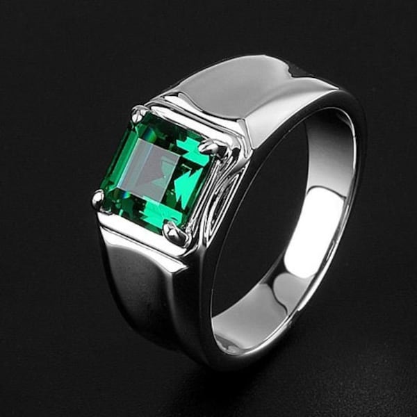 Men Emerald Ring - Etsy