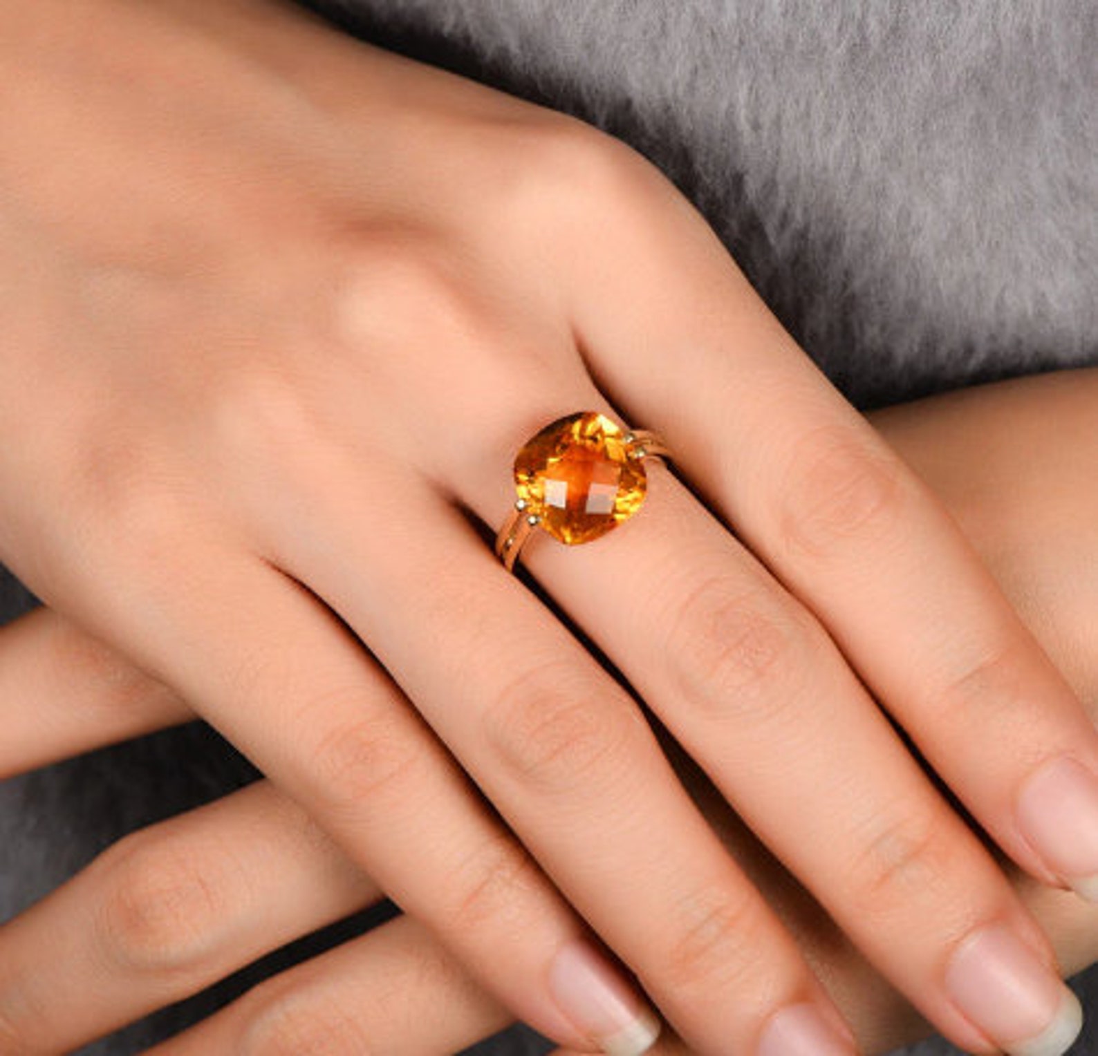 14k yellow Gold Citrine Ring Natural Citrine Yellow Gold | Etsy