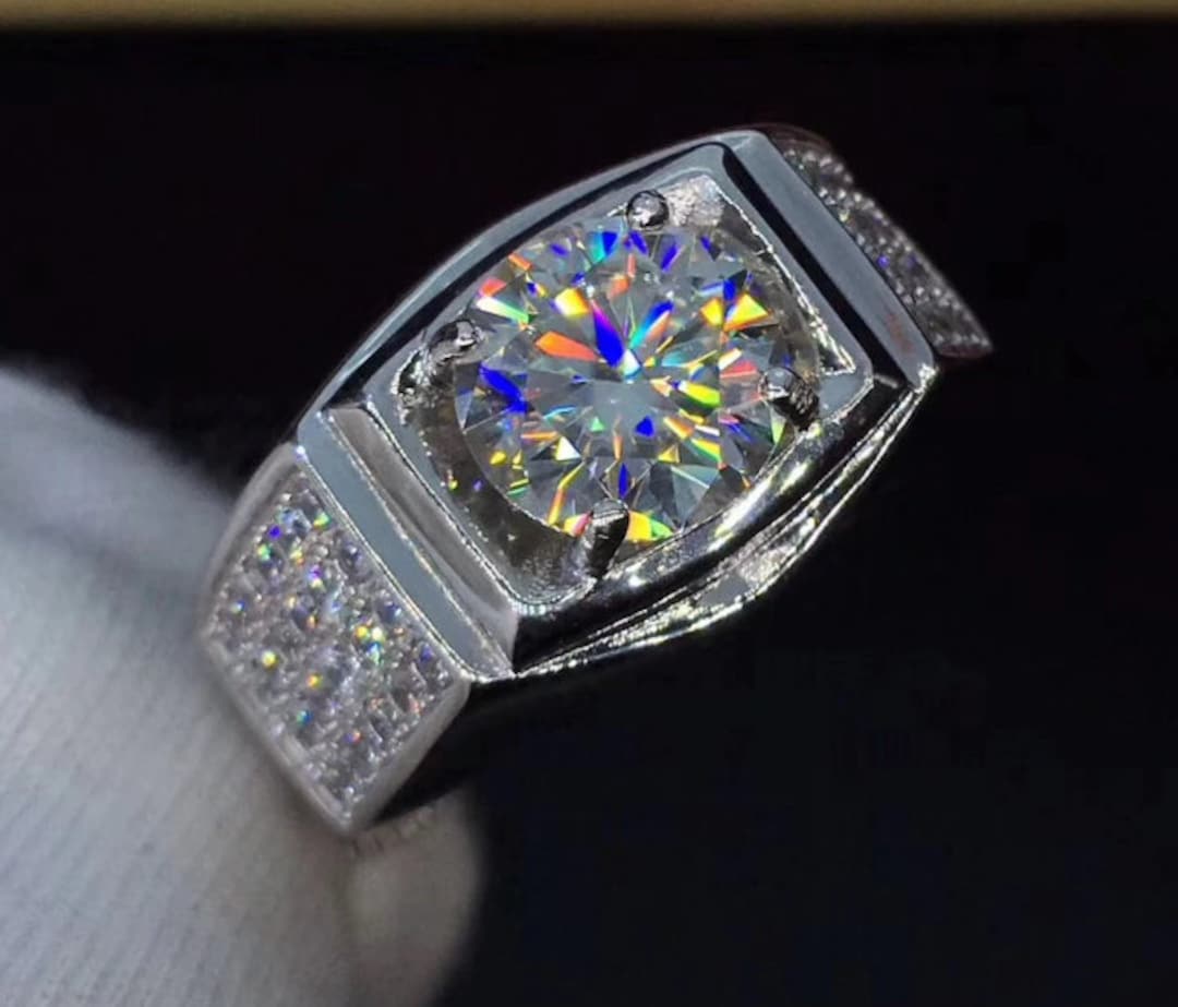 Moissanite Diamond Ring,2 Ct. Moissanite Ring Men's,luxury Moissanite ...