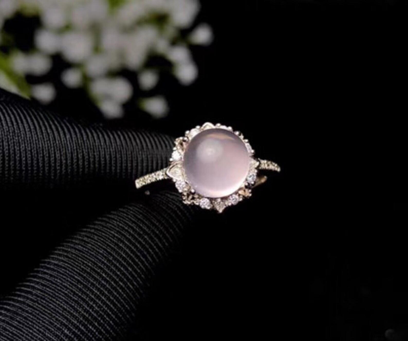 Rose Quartz Engagement Ringnatural Rose Quartz Ring925 - Etsy